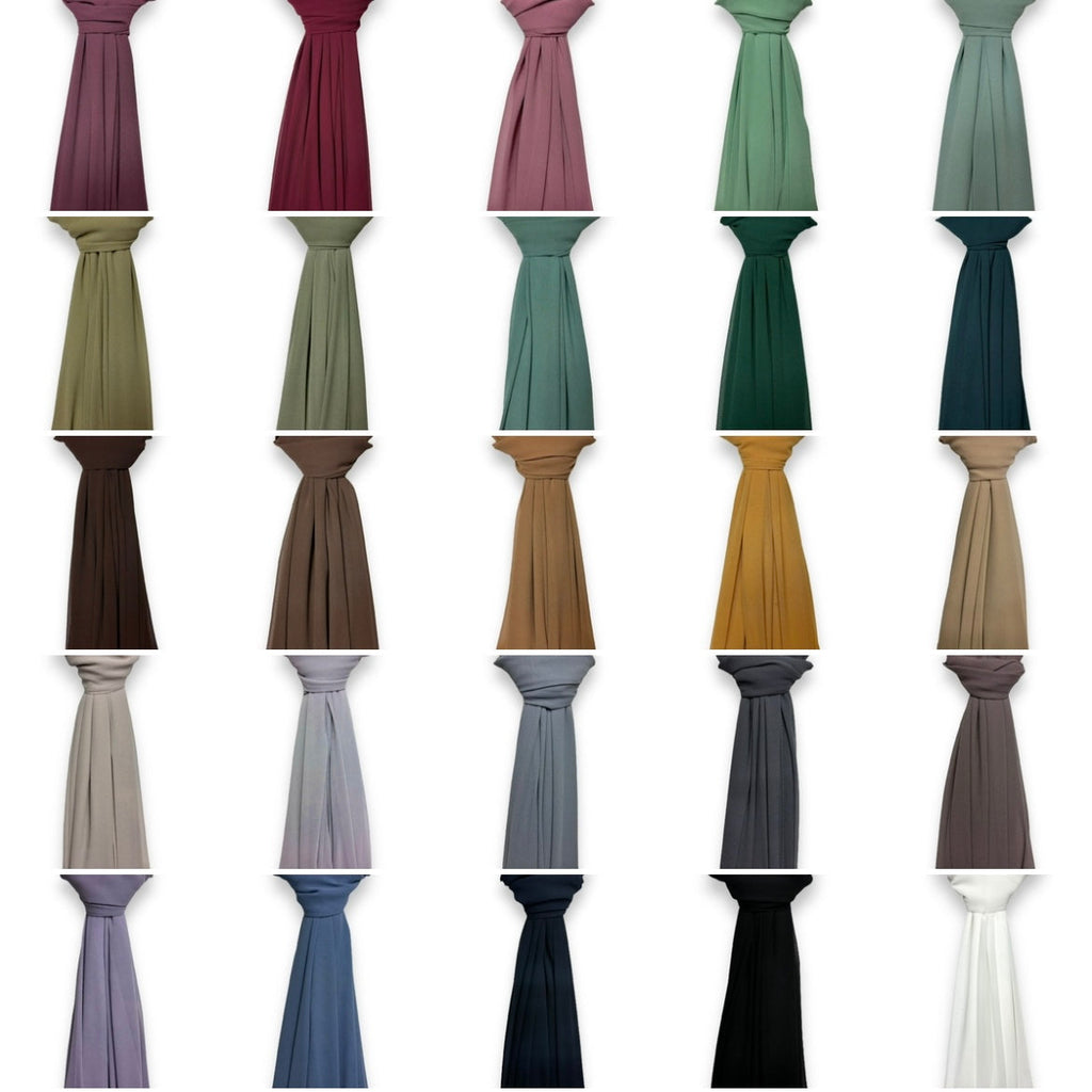 Classic Everyday Plain Chiffon Scarf - 36 Colours – Lili Scarves